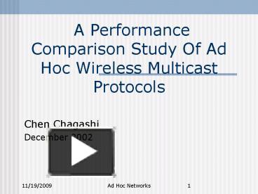A Performance Comparison Study Of Ad Hoc Wireless Multicast Protocols ...