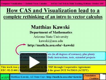 How CAS and Visualization lead to a complete rethinking of an intro to ...