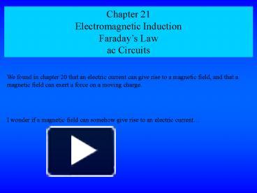 Electromagnetic Induction presentation | free to view