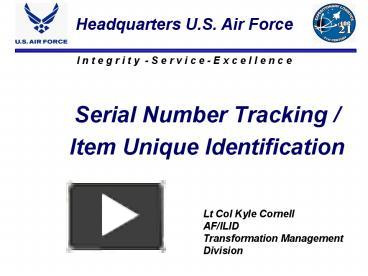 Serial Number Tracking / Item Unique Identification presentation | free ...