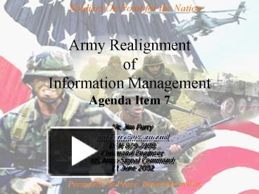 PPT – Army Realignment of Information Management Agenda Item 7 ...