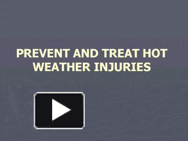 PREVENT AND TREAT HOT WEATHER INJURIES presentation | free to view