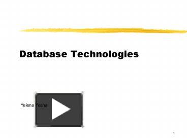PPT – Database Technologies PowerPoint presentation | free to download ...