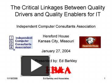 The Critical Linkages Between Quality Drivers and Quality Enablers for ...