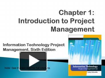 Chapter 1: Introduction to Project Management presentation | free to view