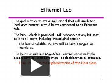 PPT – Ethernet Lab PowerPoint presentation | free to view - id: 216264 ...