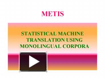 METIS presentation | free to view