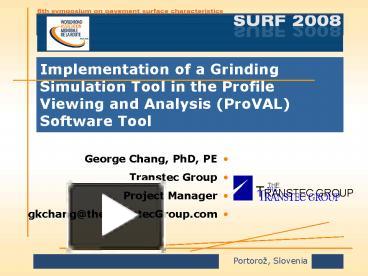 PPT – Implementation of a Grinding Simulation Tool in the Profile ...