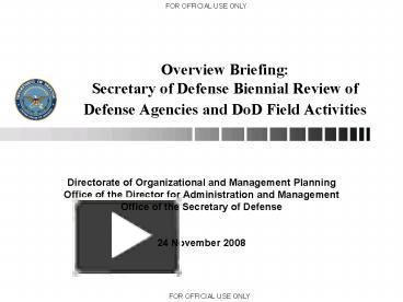 PPT – Overview Briefing: Secretary of Defense Biennial Review of ...
