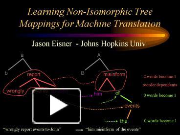 PPT – Learning NonIsomorphic Tree Mappings for Machine Translation ...