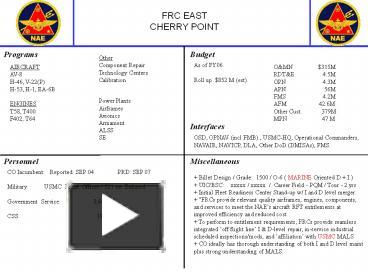 PPT – FRC EAST PowerPoint presentation | free to view - id: 2168aa-NDQ3M