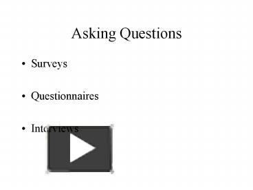 Asking Questions presentation | free to view