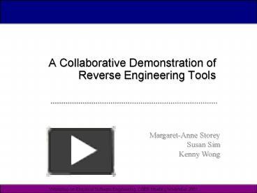 PPT – A Collaborative Demonstration of Reverse Engineering Tools ...