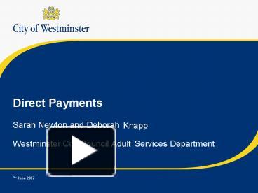 Direct Payments presentation | free to view