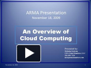 An Overview of Cloud Computing presentation | free to view