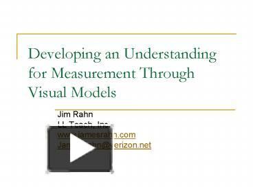 PPT – Developing an Understanding for Measurement Through Visual Models ...