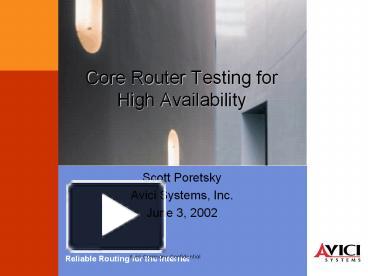 PPT – Scott Poretsky PowerPoint presentation | free to view - id ...