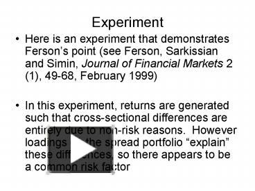 Experiment presentation | free to view