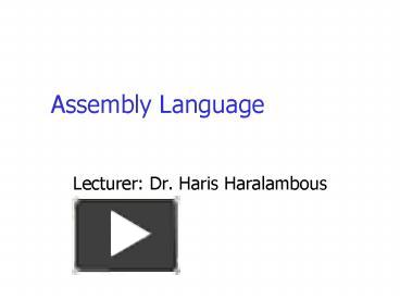 PPT – Assembly Language PowerPoint presentation | free to view - id ...