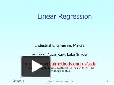 PPT – Linear Regression PowerPoint presentation | free to download - id ...