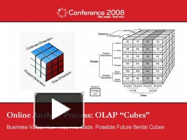 Online Analytic Process: OLAP Cubes presentation | free to view