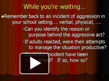PPT – While youre waiting PowerPoint presentation | free to download ...