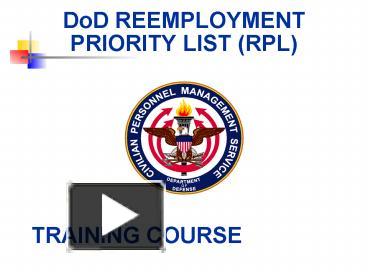 PPT – DoD REEMPLOYMENT PRIORITY LIST RPL PowerPoint presentation | free ...