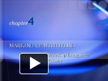 PPT – MARKING UP WITH HTML PowerPoint presentation | free to download ...