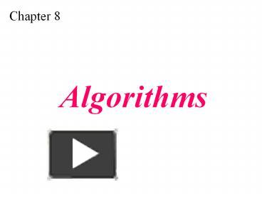 PPT – Algorithms PowerPoint presentation | free to download - id ...