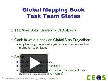 PPT – Global Mapping Book Task Team Status PowerPoint presentation ...