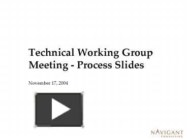 Technical Working Group Meeting Process Slides presentation | free to view