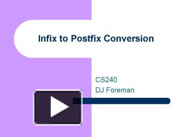 Infix to Postfix Conversion presentation | free to view