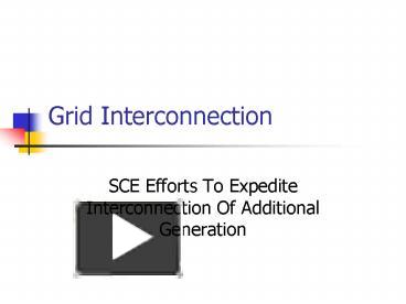 Grid Interconnection presentation | free to view