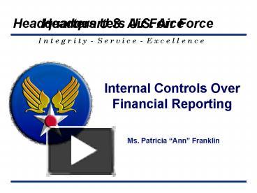 PPT – Internal Controls Over Financial Reporting PowerPoint ...