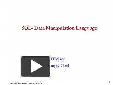 SQL- Data Manipulation Language presentation | free to view