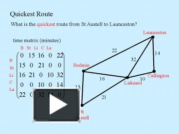 PPT – Shortest Path PowerPoint presentation | free to view - id: 21b07f ...