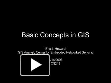 Basic Concepts in GIS presentation | free to view