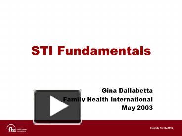 STI Fundamentals presentation | free to view
