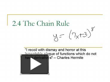 2'4 The Chain Rule presentation | free to view