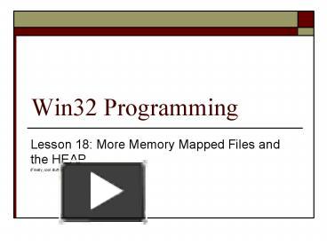 PPT – Win32 Programming PowerPoint presentation | free to view - id ...