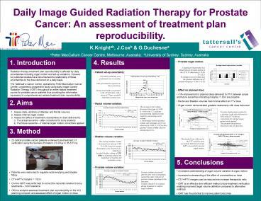 Daily Image Guided Radiation Therapy for Prostate Cancer: An assessment ...