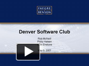 PPT – Denver Software Club PowerPoint presentation | free to view - id ...
