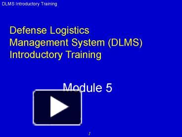 Defense Logistics Management System presentation | free to view