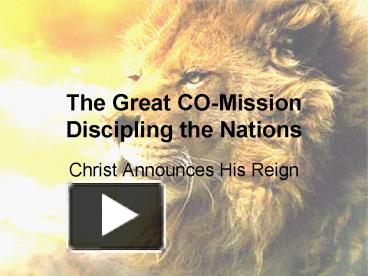 PPT – The Great COMission Discipling the Nations PowerPoint ...