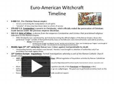 PPT – Euro-American Witchcraft Timeline PowerPoint presentation | free ...