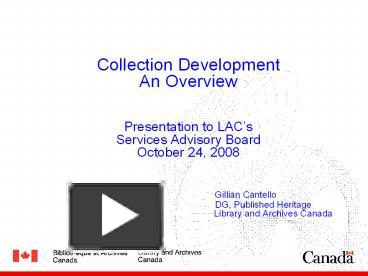 PPT – Collection Development An Overview Presentation to LAC PowerPoint ...
