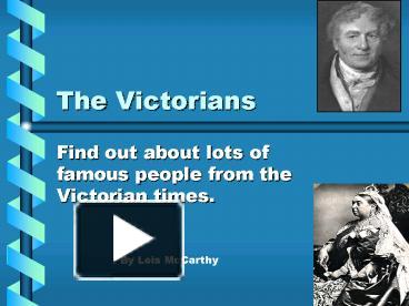 The Victorians presentation | free to view