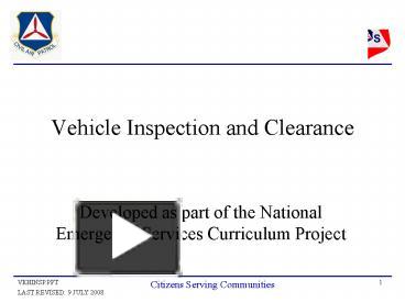 Vehicle Inspection and Clearance presentation | free to view