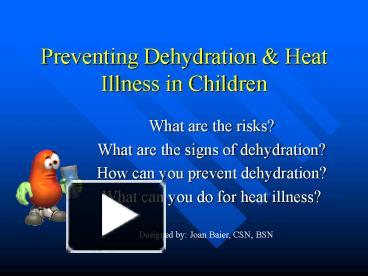Preventing Dehydration presentation | free to view