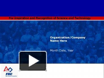 For Inspiration and Recognition of Science and Technology presentation ...